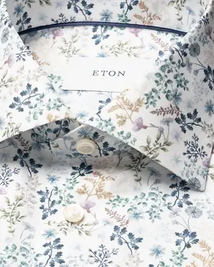 Eton Slim Fit Button Front Twill Shirt