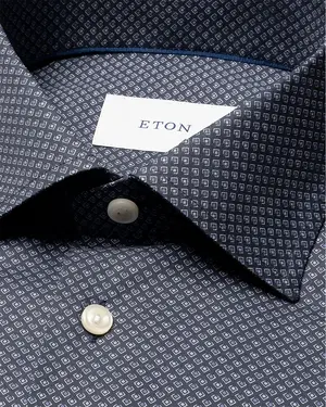 Eton Slim Fit Button Front Twill Shirt