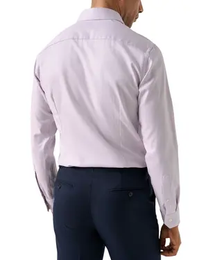 Eton Contemporary Fit Textured Twill Shirt - Medium Pink
