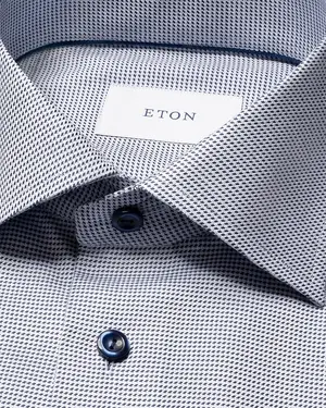 Eton Slim Fit Semi Solid Twill Shirt