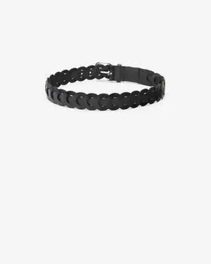 Isabel Marant Edena Braided Leather Belt - Black/silver