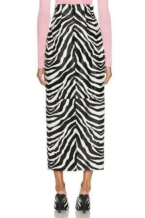 Khaite Loxley Print Calf Hair Skirt