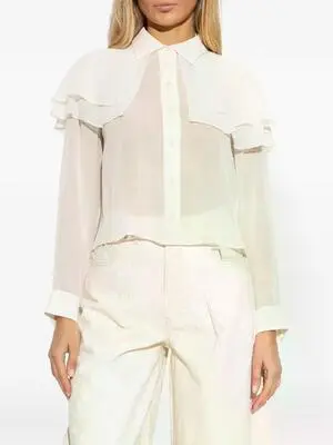 FRAME Ruffled Long-sleeve Shirt