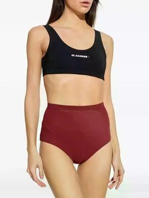 JIL SANDER Logo High-waisted Bikini Bottom - Red