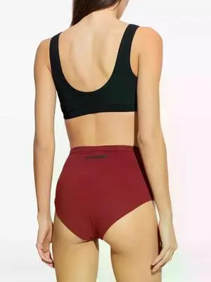 JIL SANDER Logo High-waisted Bikini Bottom - Red