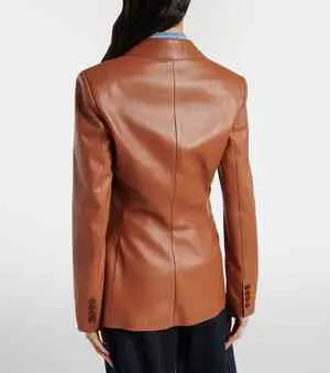 Ralph Lauren Parker Leather Blazer - Brown