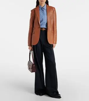 Ralph Lauren Parker Leather Blazer - Brown