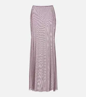BANANHOT Solay Gingham Maxi Skirt - Brown