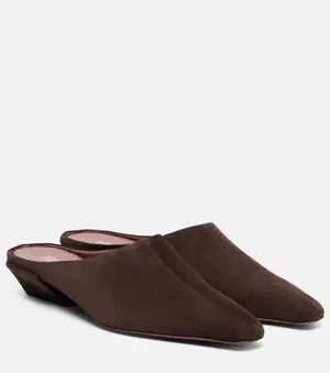 Paris Texas Belle 25 Suede Mules - Brown