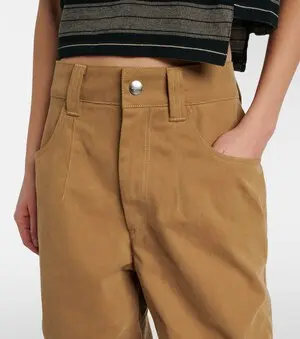MARANT ETOILE Opalyna Wide-leg Cotton Twill Pants