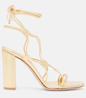 GIANVITO ROSSI 95 Leather Sandals - Gold