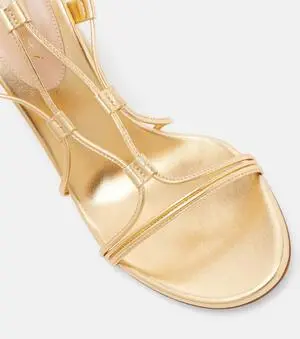 GIANVITO ROSSI 95 Leather Sandals - Gold