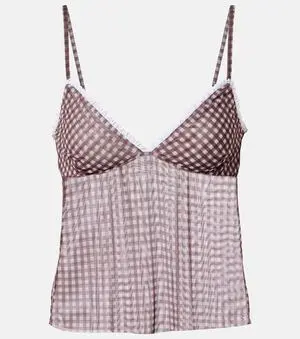 BANANHOT Solay Gingham Semi-sheer Top