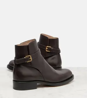 THE ROW Nobilis Leather Ankle Boots - Brown