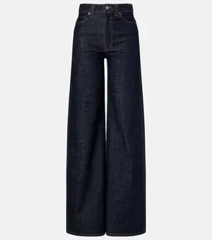 Khaite Dane High-rise Wide-leg Jeans - Blue