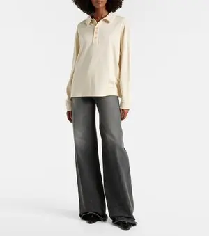 Khaite Dane High-rise Wide-leg Jeans - Grey