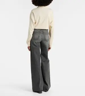 Khaite Dane High-rise Wide-leg Jeans - Grey