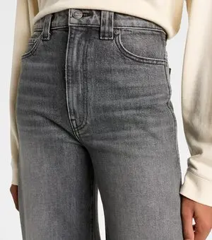 Khaite Dane High-rise Wide-leg Jeans - Grey