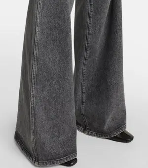 Khaite Dane High-rise Wide-leg Jeans - Grey