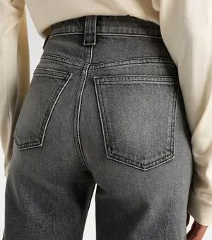 Khaite Dane High-rise Wide-leg Jeans - Grey
