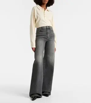 Khaite Dane High-rise Wide-leg Jeans - Grey