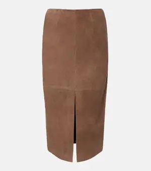 ROTATE BY BIRGER CHRISTENSEN Suede Pencil Skirt