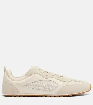 Tory Burch Suede And Leather-trimmed Sneakers