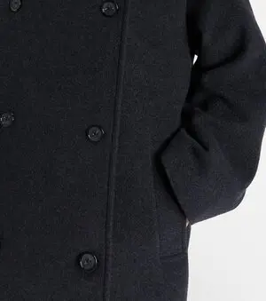 TOTEME Shield Double-breasted Wool-blend Coat - Grey
