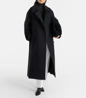 TOTEME Shield Double-breasted Wool-blend Coat - Grey