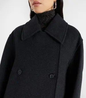 TOTEME Shield Double-breasted Wool-blend Coat - Grey
