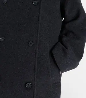 TOTEME Shield Double-breasted Wool-blend Coat - Grey