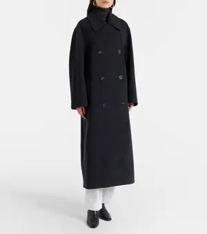 TOTEME Shield Double-breasted Wool-blend Coat - Grey