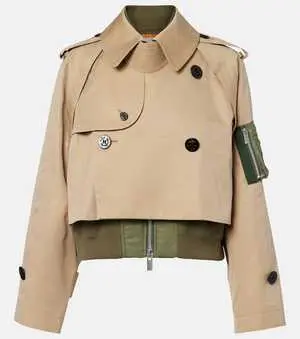 Sacai Padded Cotton-blend Bomber Jacket - Beige