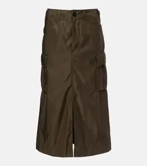 Sacai Pleated Midi Skirt - Green