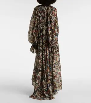 Khaite Edgar Floral Silk Tulle Maxi Dress