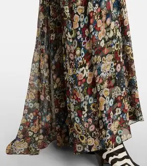 Khaite Edgar Floral Silk Tulle Maxi Dress