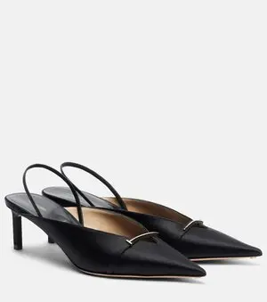 TOM FORD T Icon 55 Satin Slingback Pumps - Black
