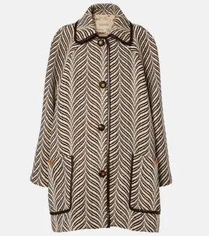 Valentino Garavani Vgold Wool And Cashmere Coat - Brown