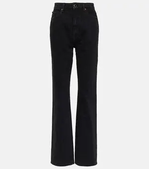 Khaite Danielle High-Rise Straight Jeans Black
