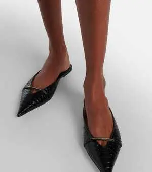 TOM FORD T Icon Croc-effect Leather Sandals - Black