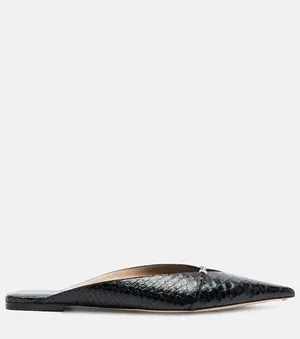 TOM FORD T Icon Croc-effect Leather Sandals - Black