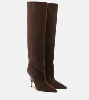 Khaite Bella 100 Suede Knee-high Boots - Brown