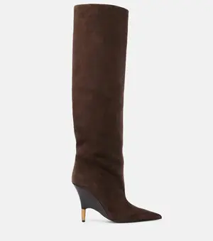 Khaite Bella 100 Suede Knee-high Boots - Brown