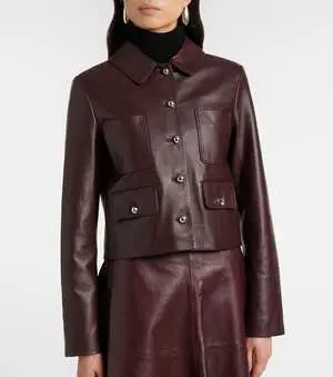 Altuzarra Leather Jacket - Burgundy