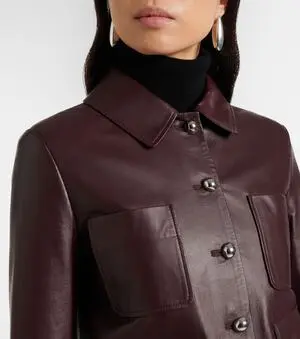 Altuzarra Leather Jacket - Burgundy