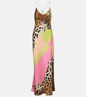 Roberto Cavalli Printed Silk Slip Dress - Multicoloured