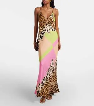Roberto Cavalli Printed Silk Slip Dress - Multicoloured