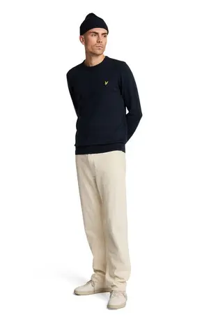 LYLE & SCOTT Cotton Merino Crew Neck Sweater - Dark Navy