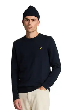 LYLE & SCOTT Cotton Merino Crew Neck Sweater - Dark Navy