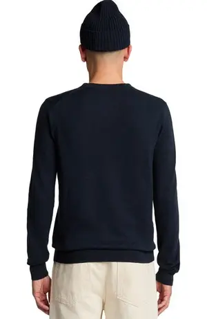 LYLE & SCOTT Cotton Merino Crew Neck Sweater - Dark Navy